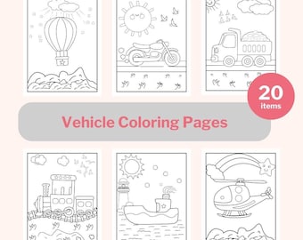 20 Vehicle Coloring Pages: Fun Transportation Preschool Activity (PDF ...
