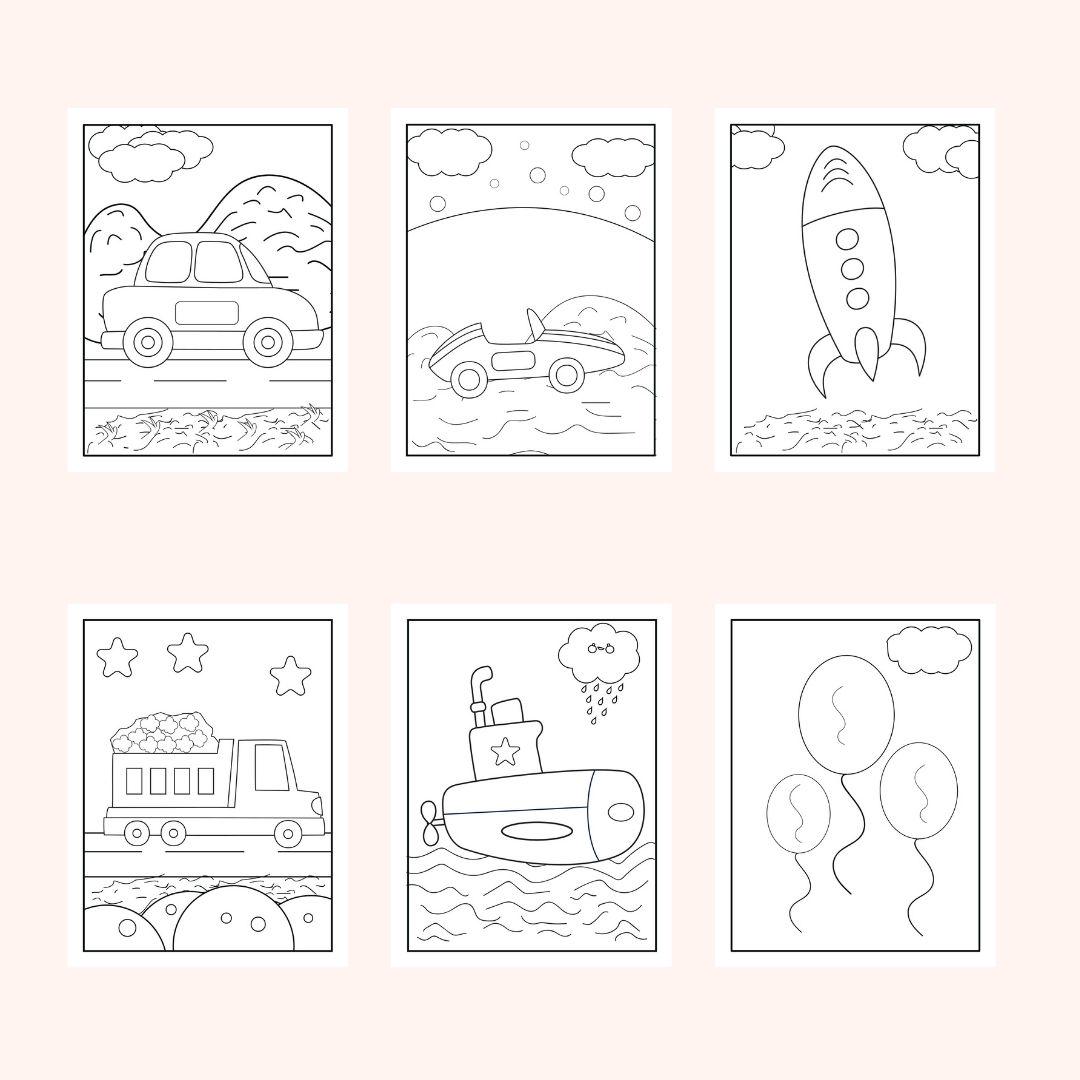 20 Printable Vehicle Coloring Sheets Transportation for Kids Coloring ...