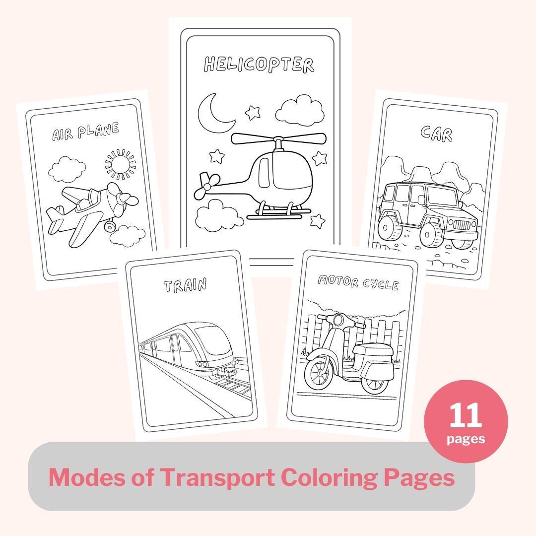 11 Printable Vehicle Coloring Sheets Transportation Coloring Pages Fun ...