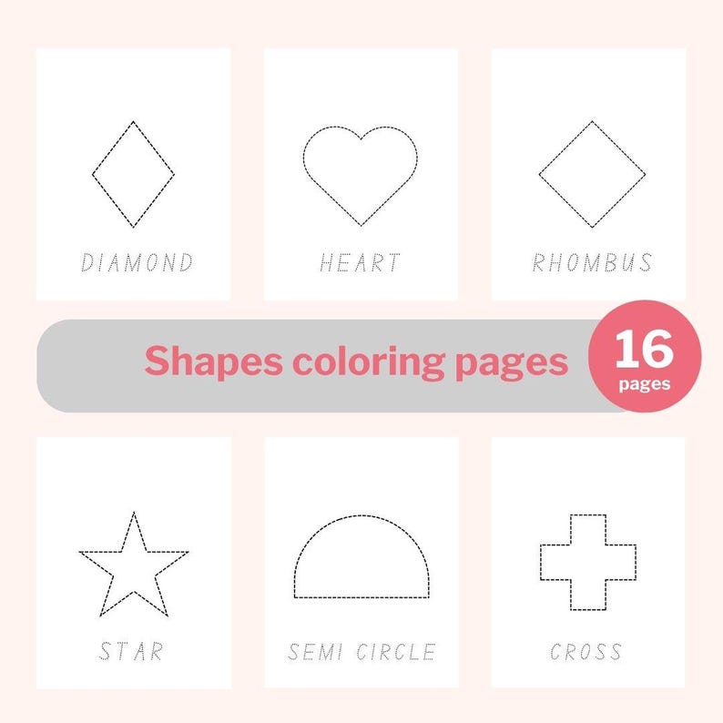 16 Shapes Coloring Pages for Kids – Printable Preschool Worksheets ...