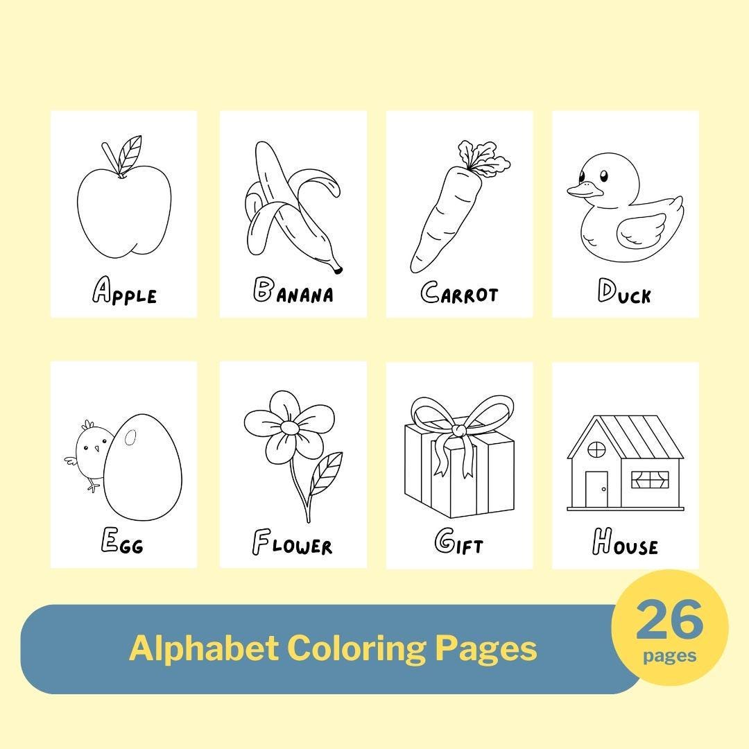 Alphabet Coloring Pages: 26 Fun Preschool Activities (PDF) - Etsy