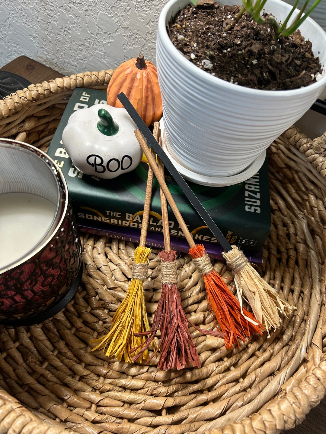 Handmade Miniature Fall Brooms, Tiered Tray Decor - Etsy