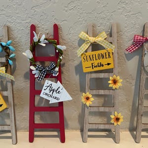 Mini Wood Ladders, Year Round Accents, Tiered Tray Decor, Seasonal ...