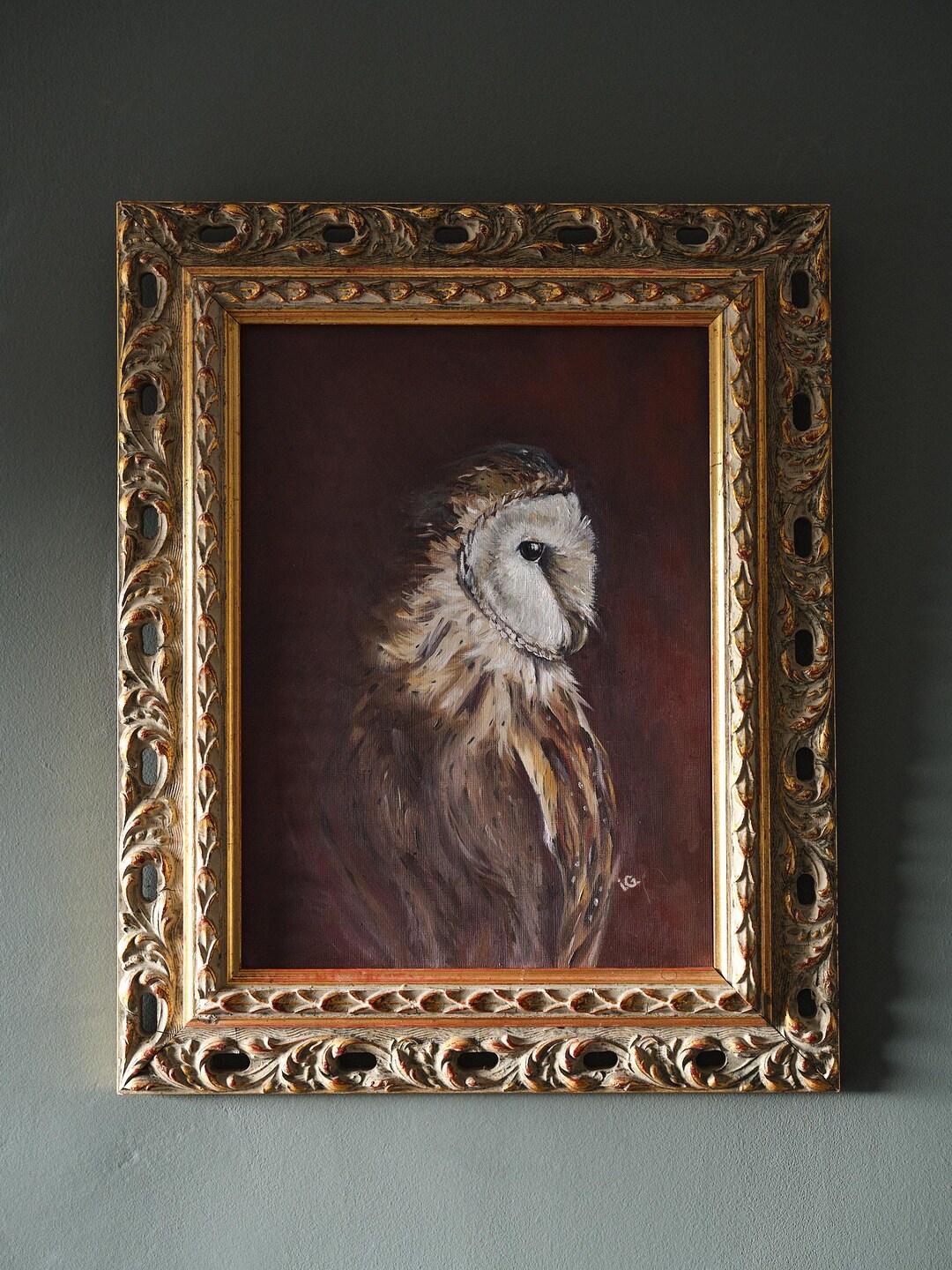 The Watchful Sovereign - Original Oil Painting of a Barn Owl With ...