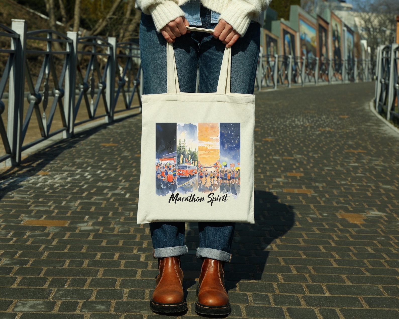 Runner Tote Bag Funny Running Watercolor Gift Runner Bag Gym Bag Love ...