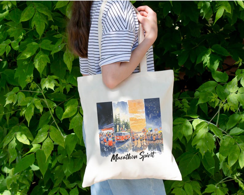 Runner Tote Bag Funny Running Watercolor Gift Runner Bag Gym Bag Love ...