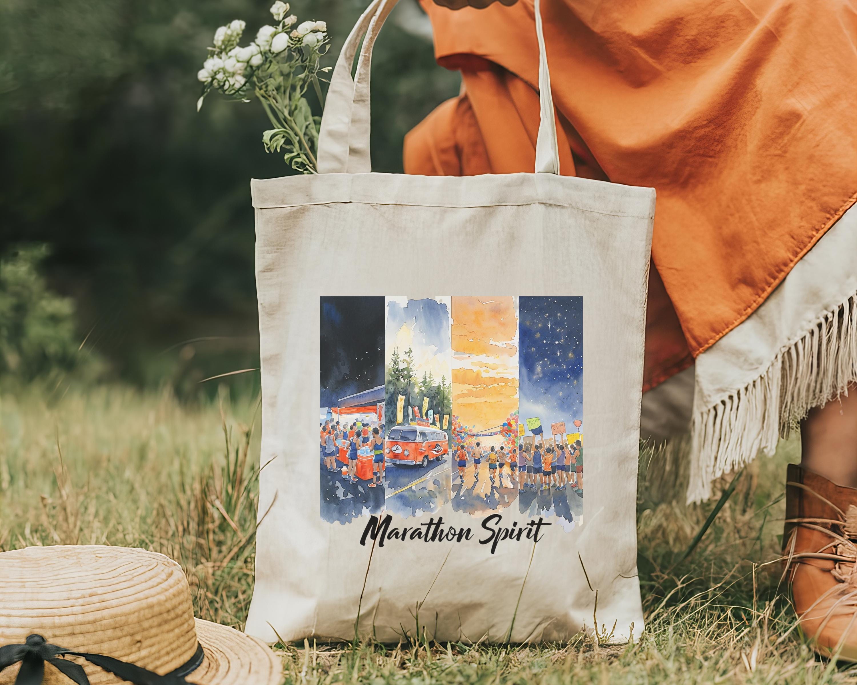 Runner Tote Bag Funny Running Watercolor Gift Runner Bag Gym Bag Love ...