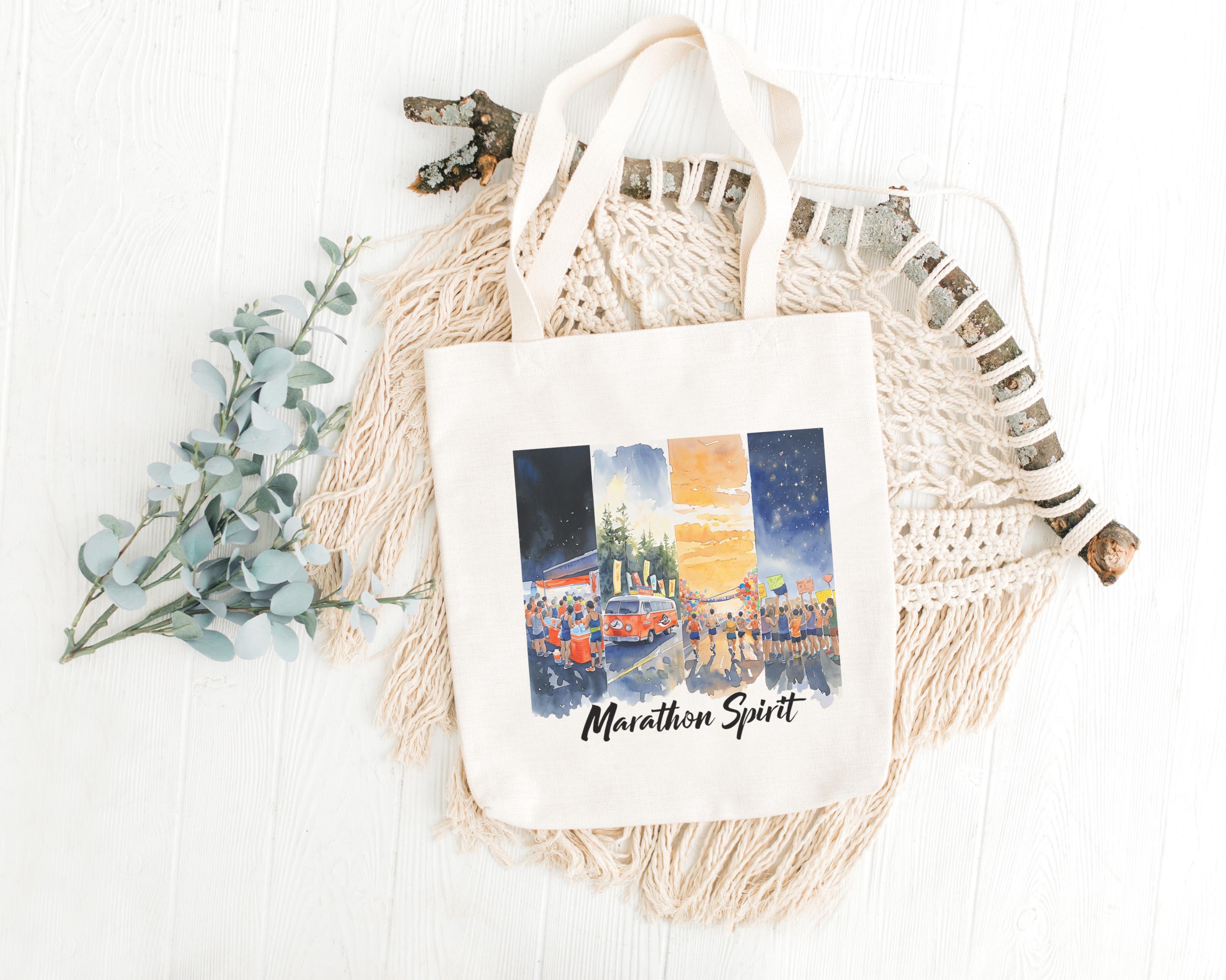 Runner Tote Bag Funny Running Watercolor Gift Runner Bag Gym Bag Love ...