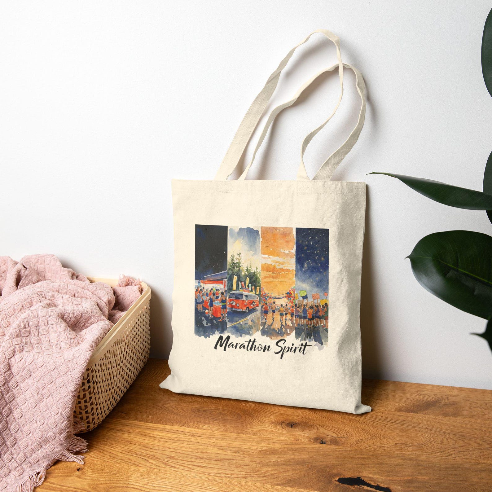 Runner Tote Bag Funny Running Watercolor Gift Runner Bag Gym Bag Love ...