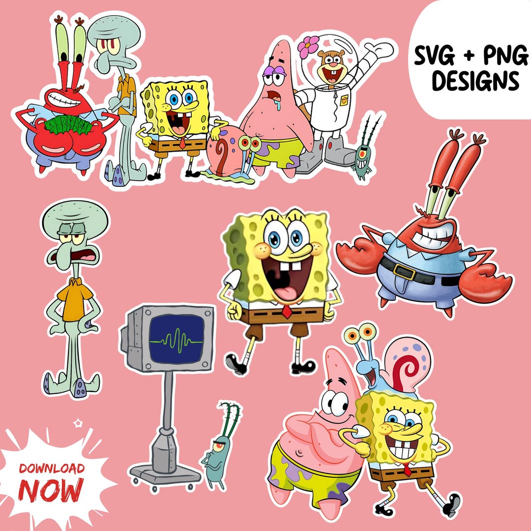 Spongebob Square Pants SVG PNG Clipart | Spongebob Square Pants Digital ...