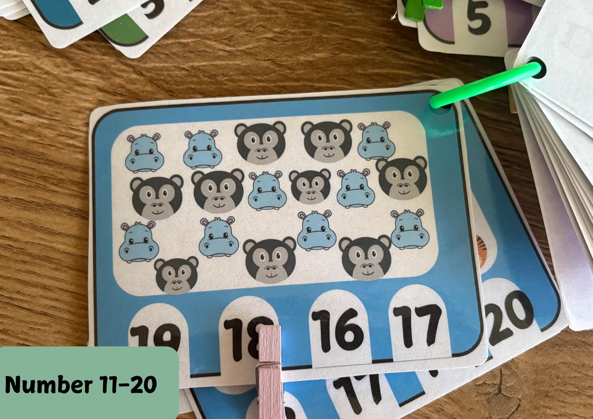 Animals Count & Clip Cards. Printable Counting Activity. Homeschool ...