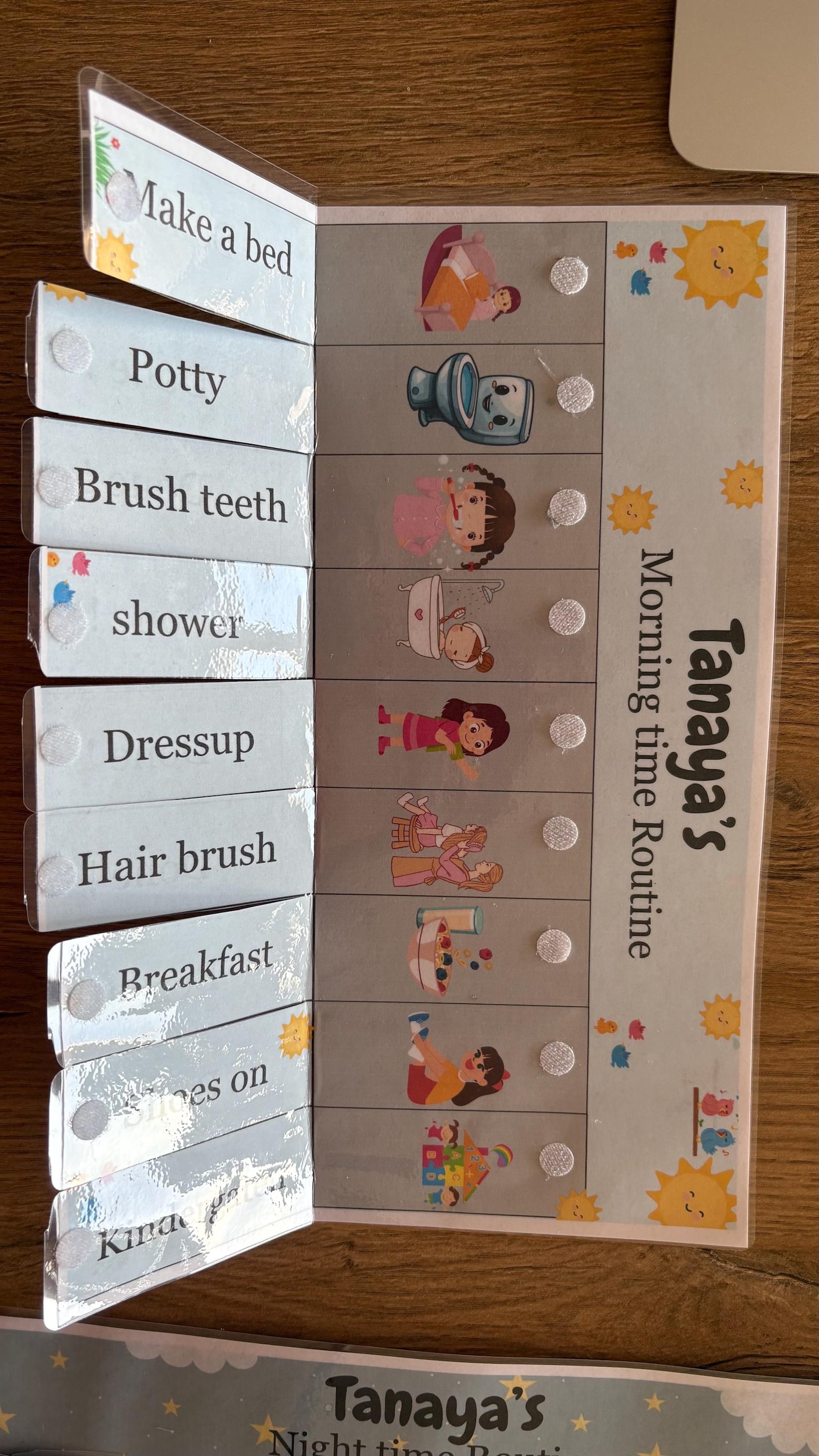 Morning Routine Chart, Printable Folding Flip Chart , Kids Daily Before ...