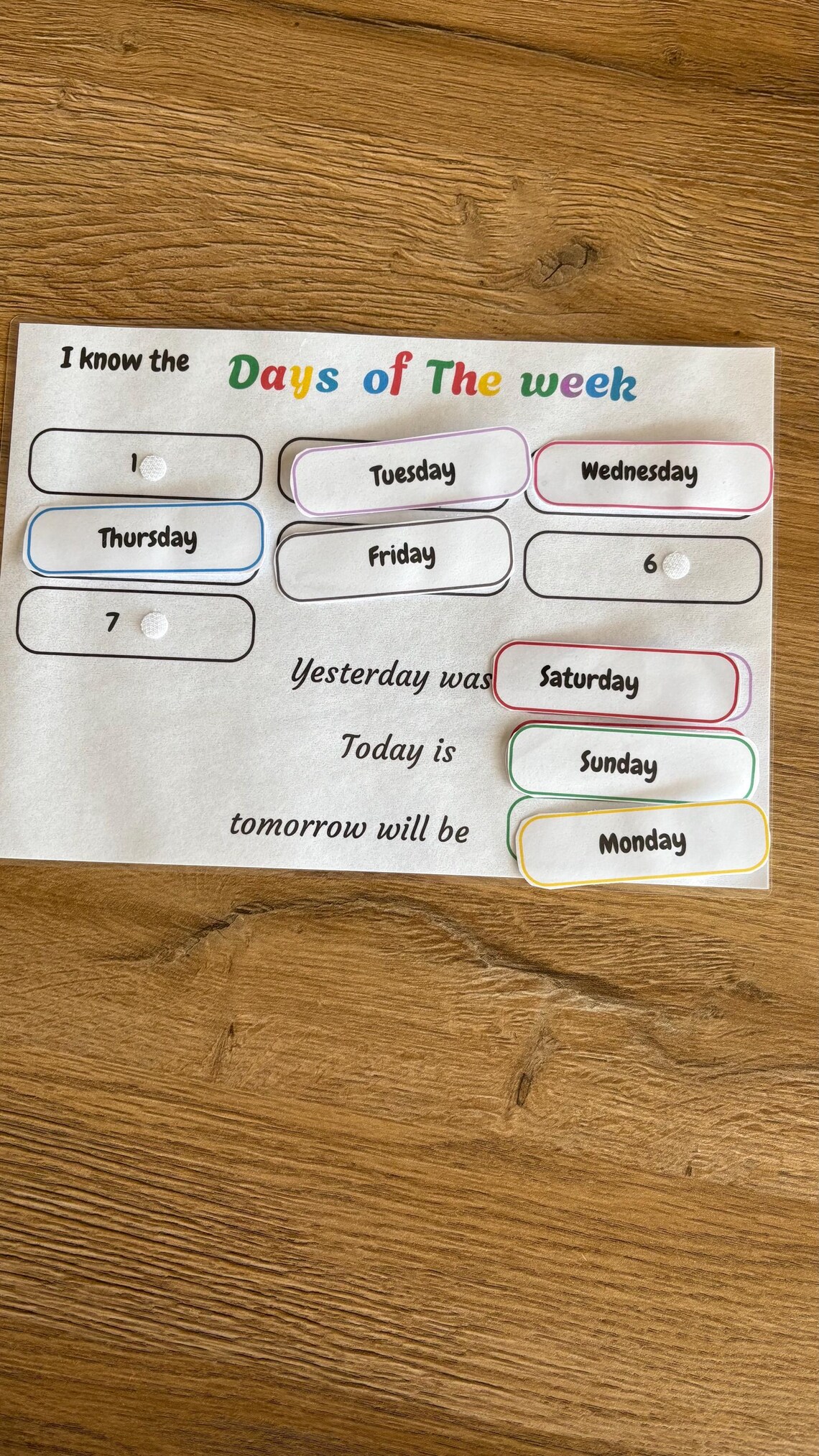 Days of the Week Printable: Preschool Calendar Activity (digital ...