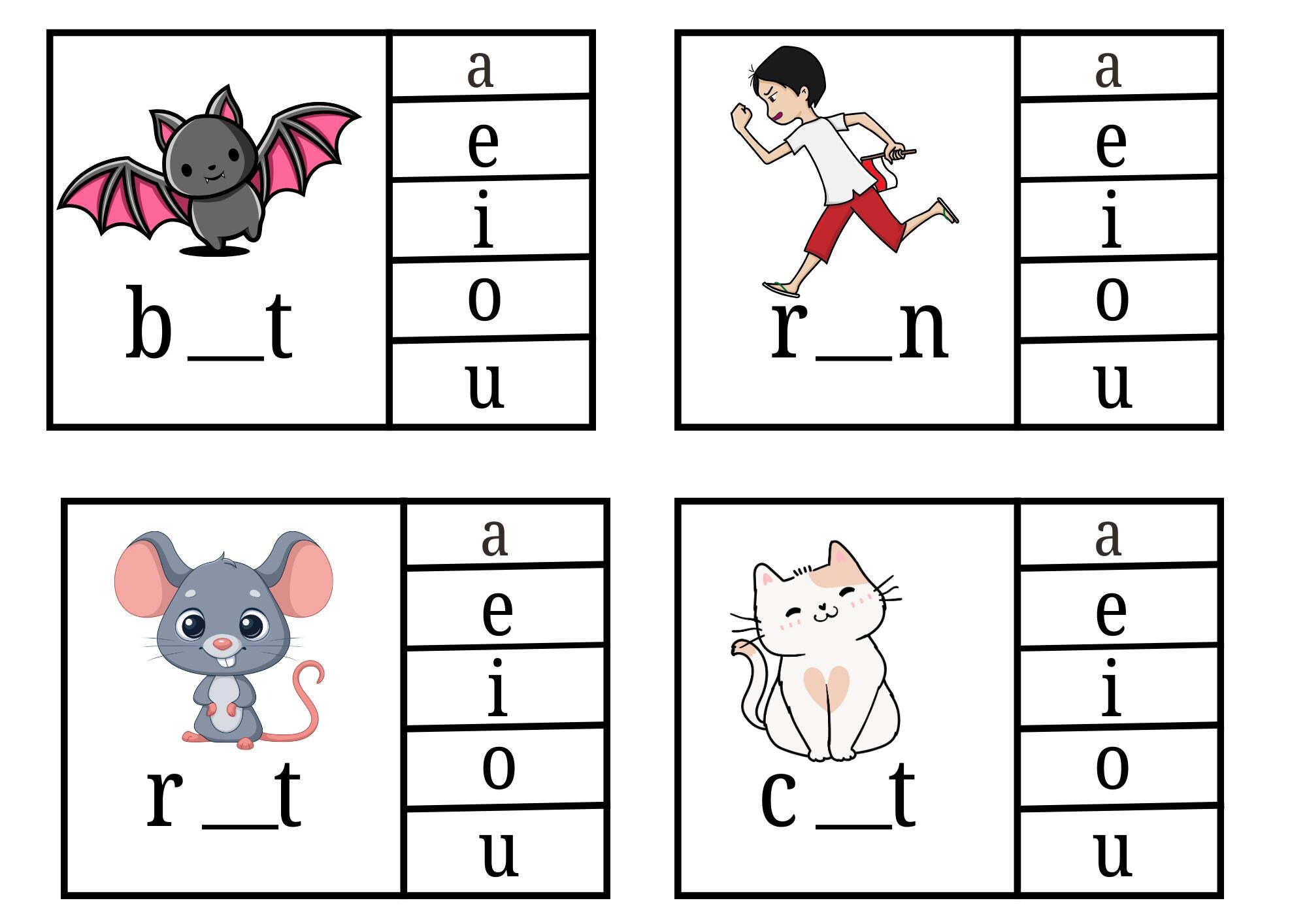 CVC Vowel Sound Clip Cards , CVC Activity, Learning Activities, Reading ...