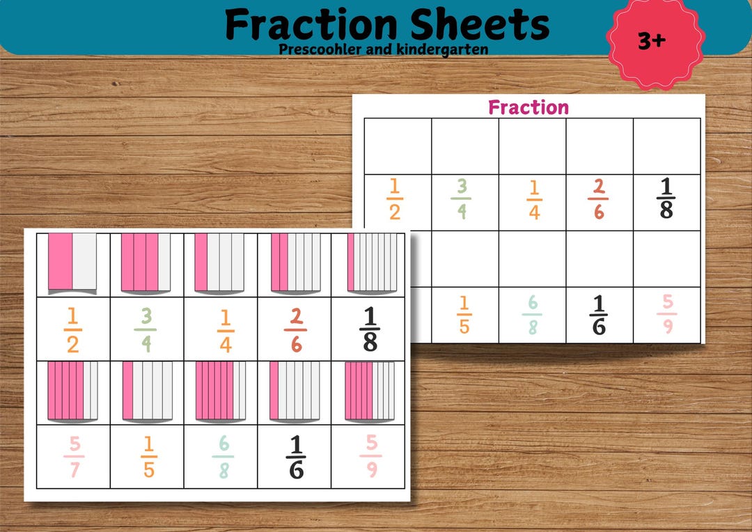 Fraction Sheet,kids Learning Fraction Activity,school Activity.fraction ...