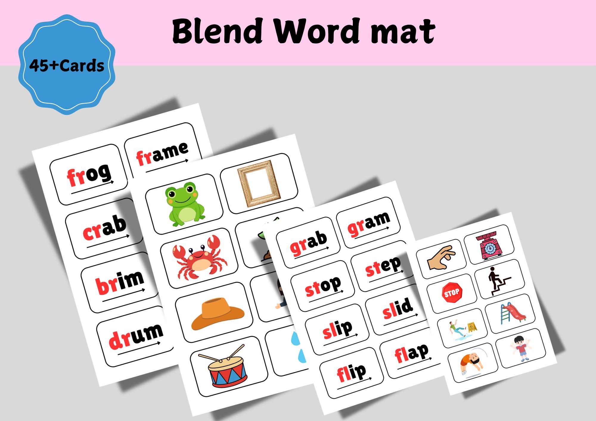 Blending Words Printable Activity | Phonics Workbook, Preschool ...