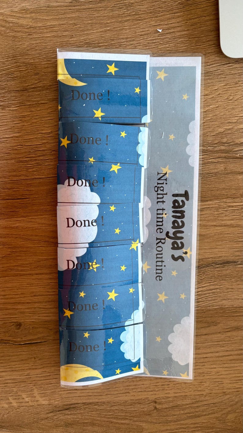 Bedtime Routine Chart, Printable Folding / Flip Chart : Kids Daily ...