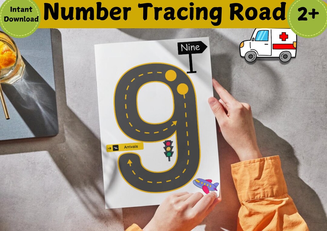 Numbers Printable Road Mat for Boys. Occupational Tracing Activity ...
