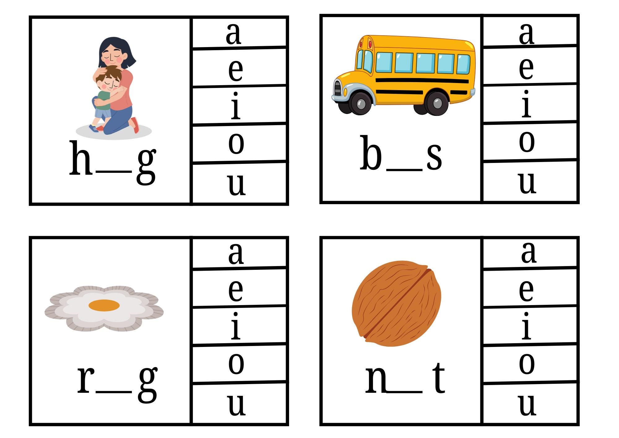 CVC Vowel Sound Clip Cards , CVC Activity, Learning Activities, Reading ...
