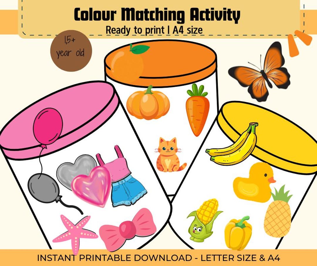 Colors Matching Activity, Montessori Materials, Toddler Printable ...