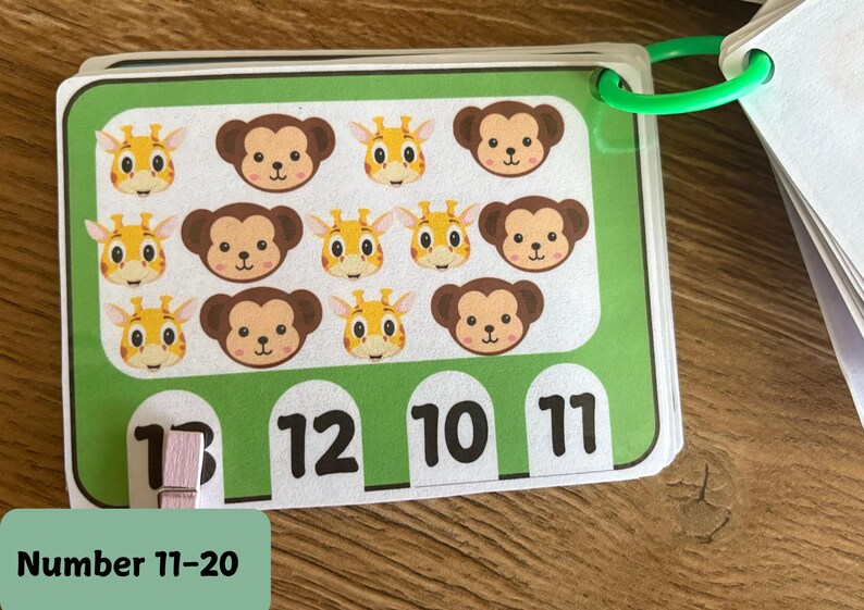 Animals Count & Clip Cards. Printable Counting Activity. Homeschool ...