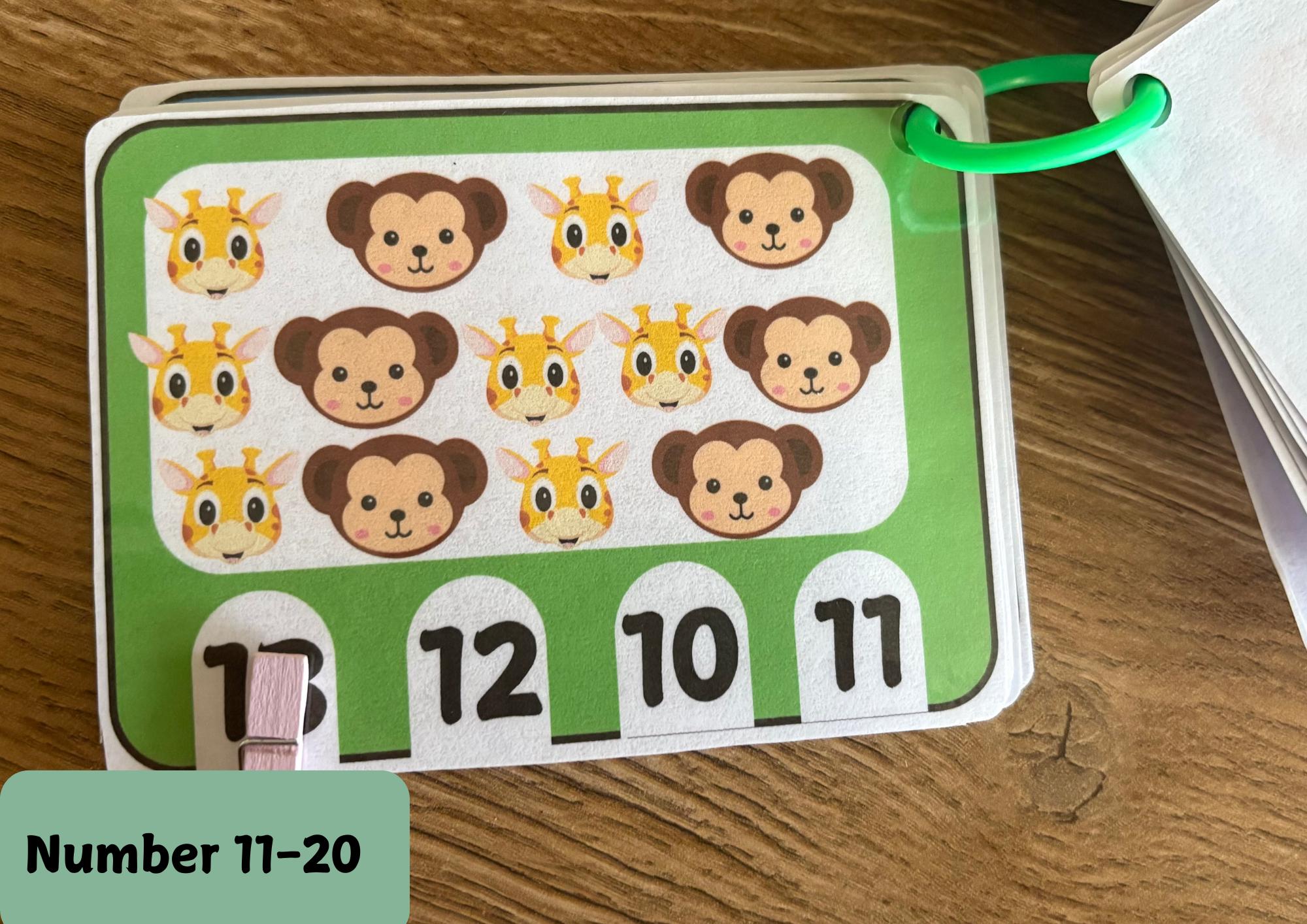 Animals Count & Clip Cards. Printable Counting Activity. Homeschool ...