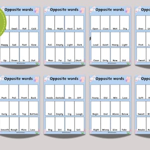 Opposites Matching Activity, Preschool, Kindergarten, Nursery, Special ...