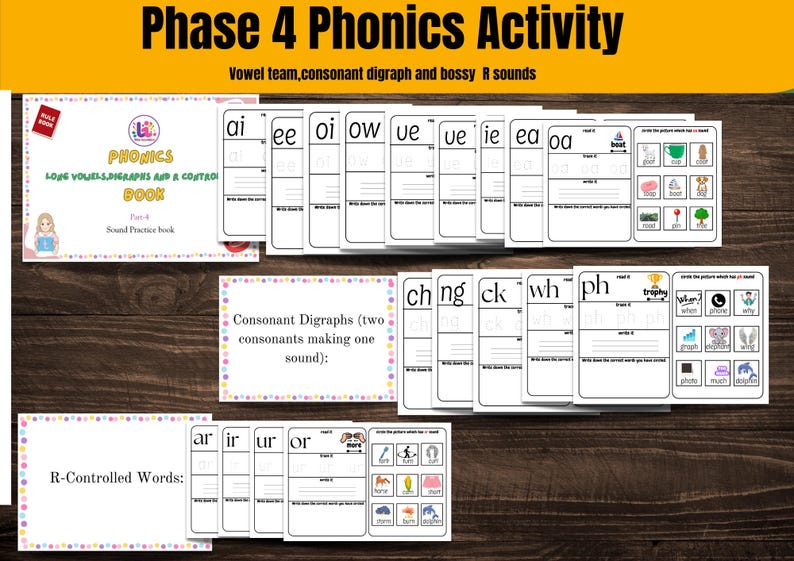 Phase 4 Phonics: Vowel Team ,consonant Digraph and Bossy R Practice ...