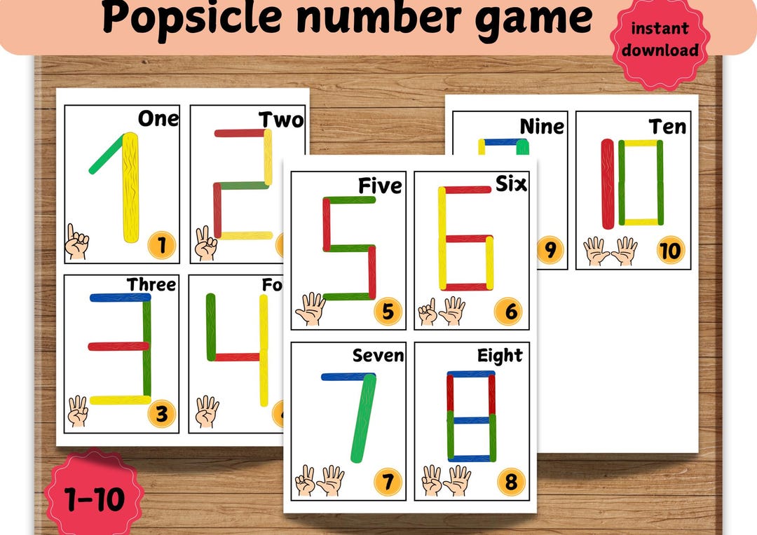 Popsicle Number Matching Game: Montessori Toddler Activity (digital ...