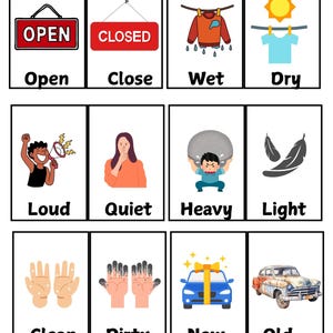 Opposites Matching Activity, Preschool, Kindergarten, Nursery, Special ...