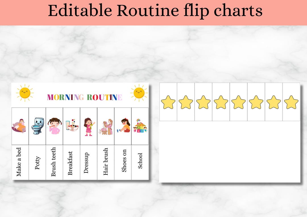 Routine Flip Chart, Morning Routine, Bedtime Routine, Kids Routine ...