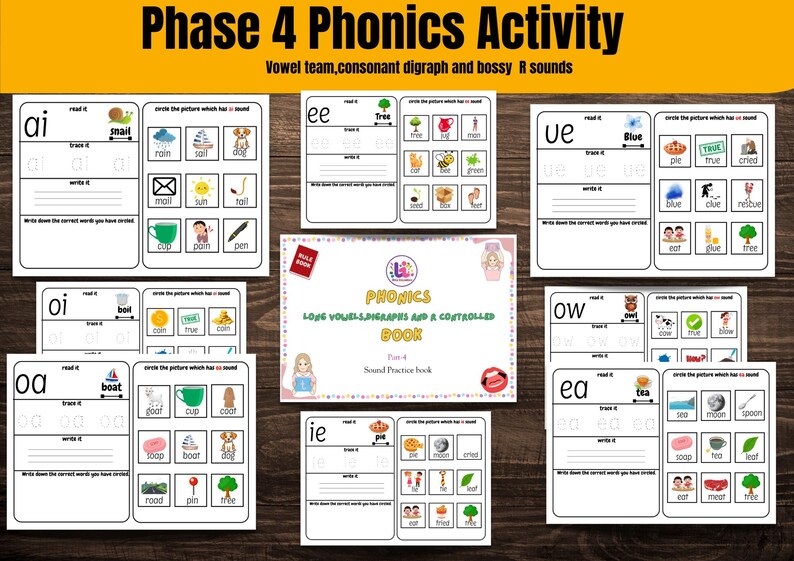 Phase 4 Phonics: Vowel Team ,consonant Digraph and Bossy R Practice ...