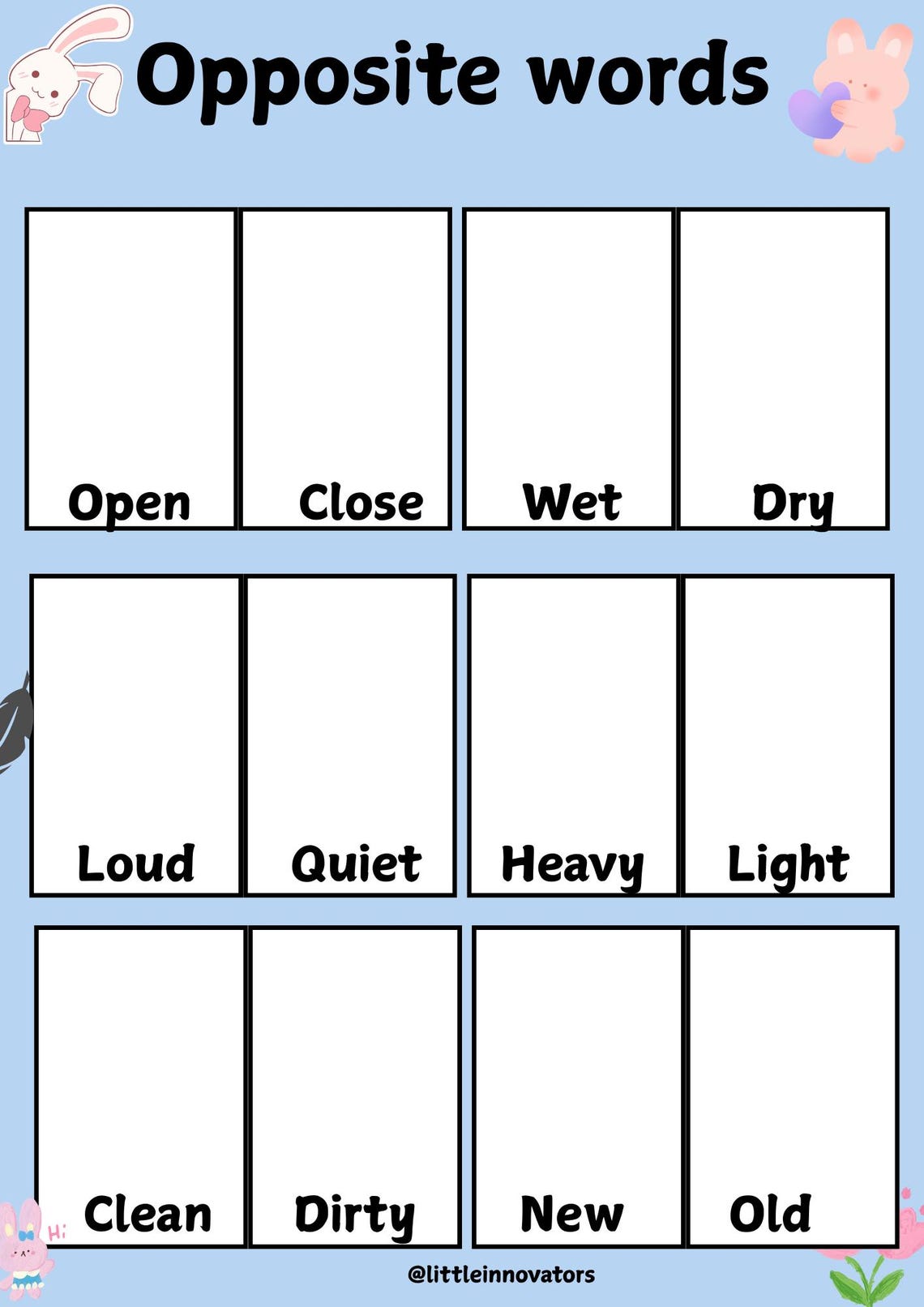 Opposites Matching Activity, Preschool, Kindergarten, Nursery, Special ...