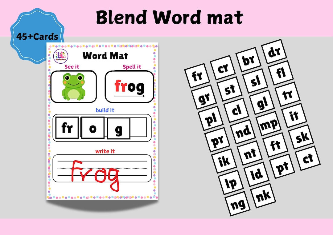 Blending Words Printable Activity | Phonics Workbook, Preschool ...