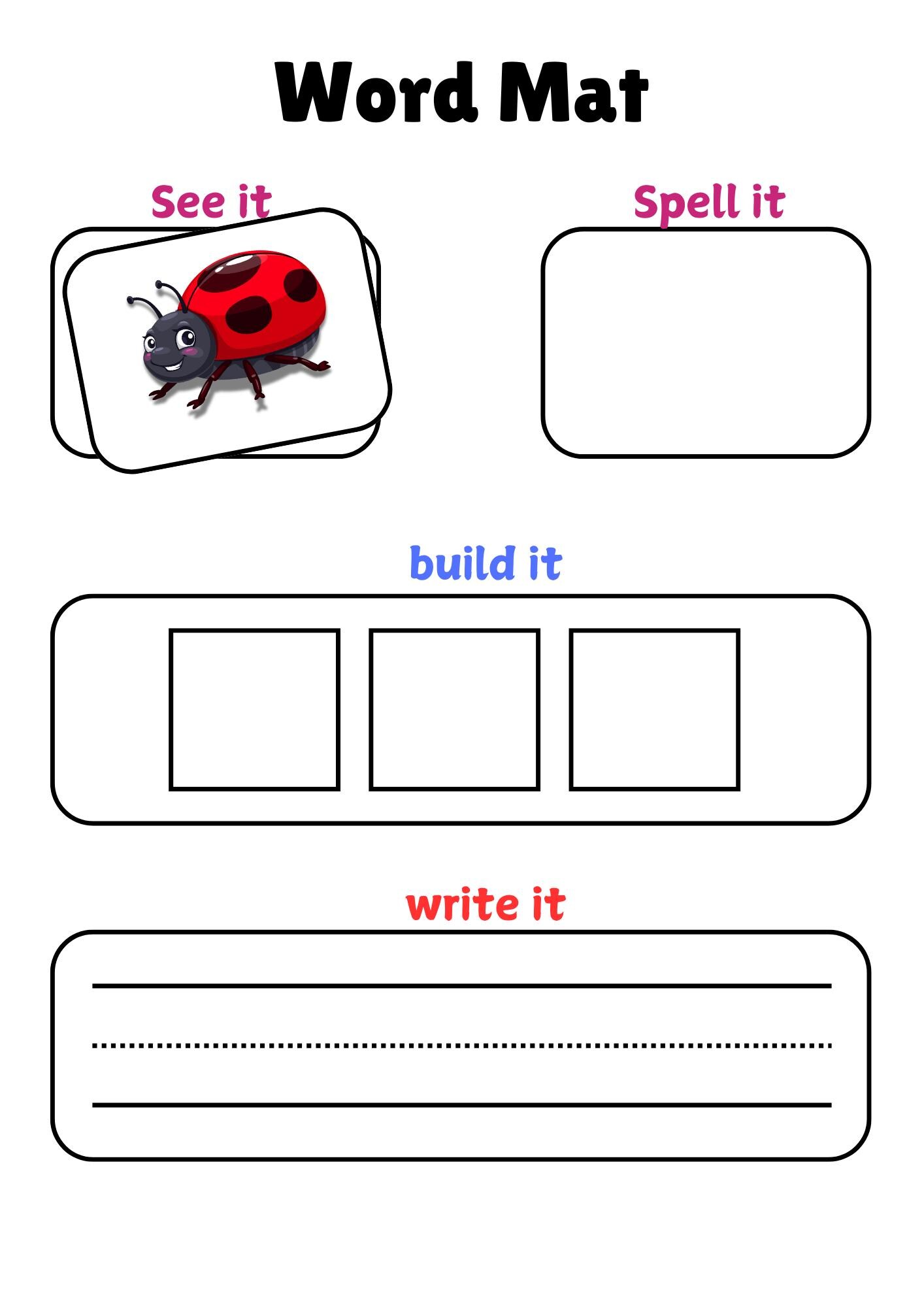CVC Words, Word Building Mat, Phonics Worksheets, Learn ,read Spelling ...