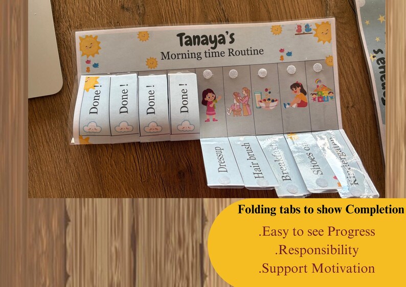 Morning Routine Chart, Printable Folding Flip Chart , Kids Daily Before ...