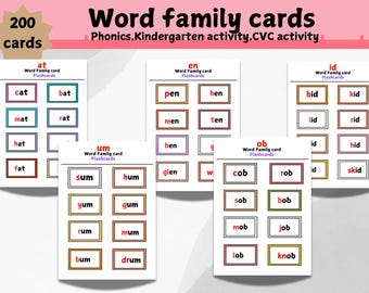 CVC Words Blending Flash Cards, SATPIMFC, Phonics, Classroom Printable ...