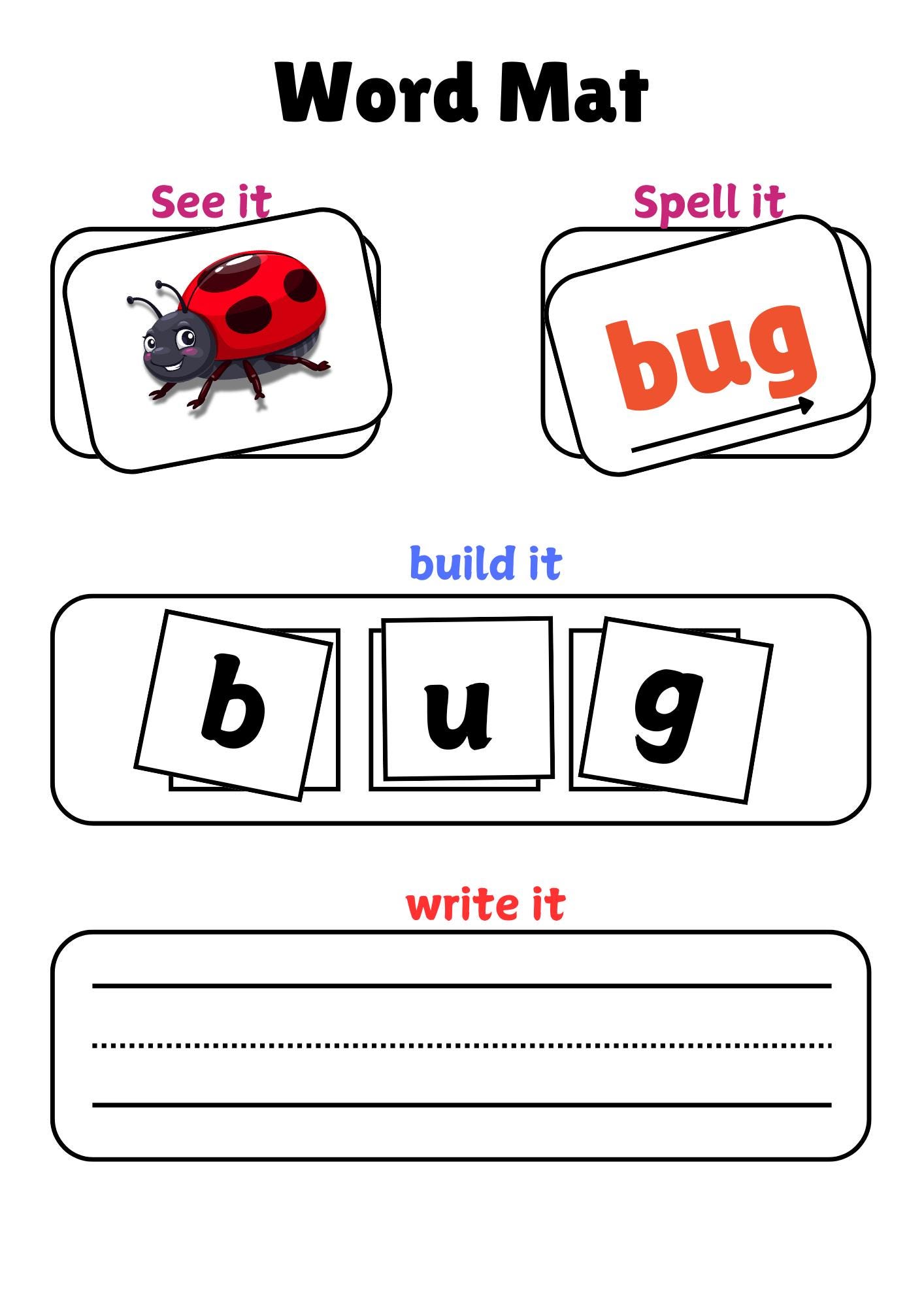 CVC Words, Word Building Mat, Phonics Worksheets, Learn ,read Spelling ...