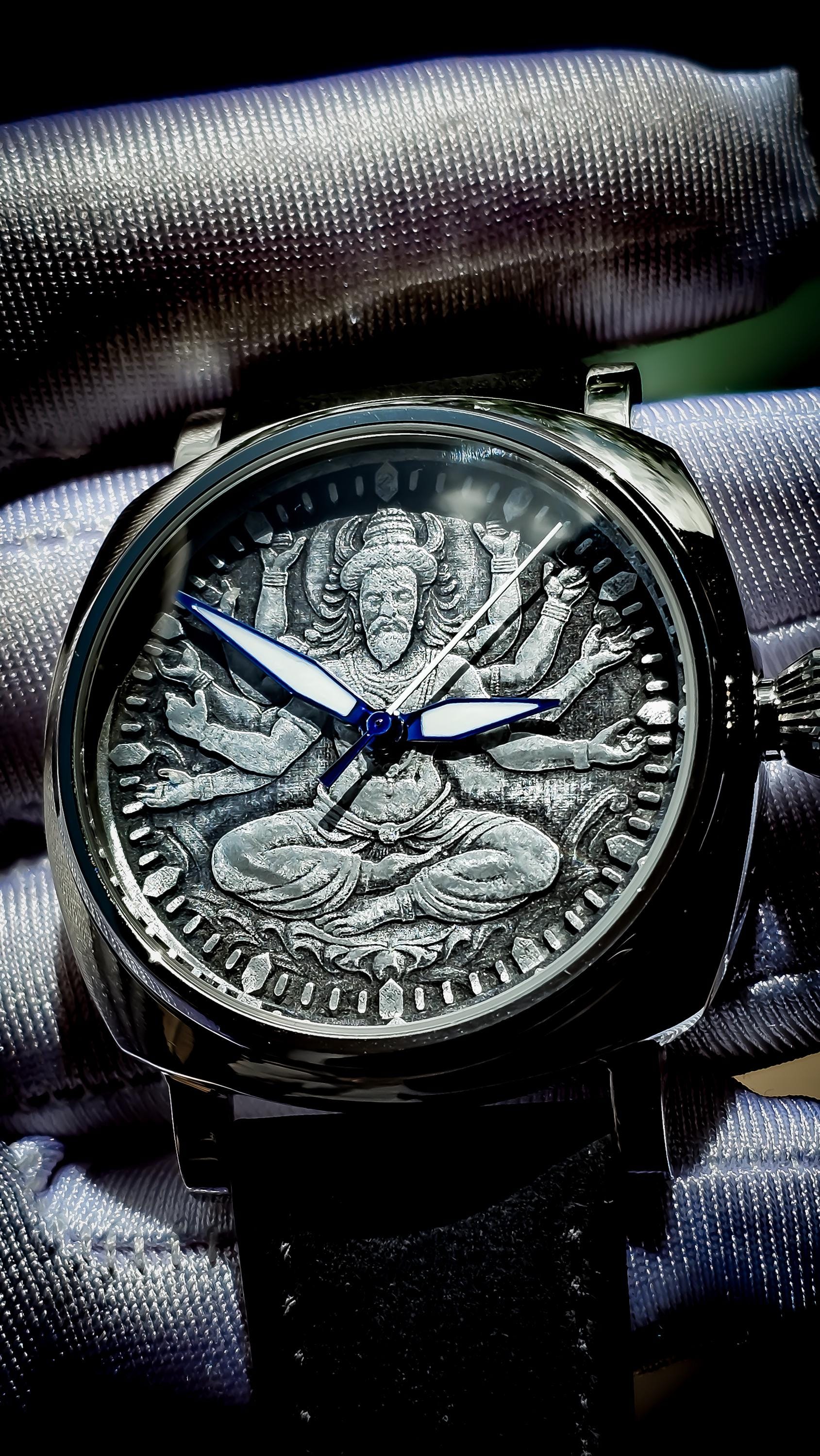 Custom Seiko Mod by AK - Gayatri Mantra Engraved Stainless Steel Dial ...