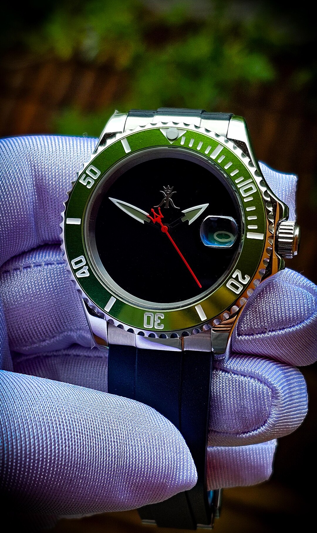 Stunning Custom Watch Mod by AK YM Style SS Brushed Case With Black ...