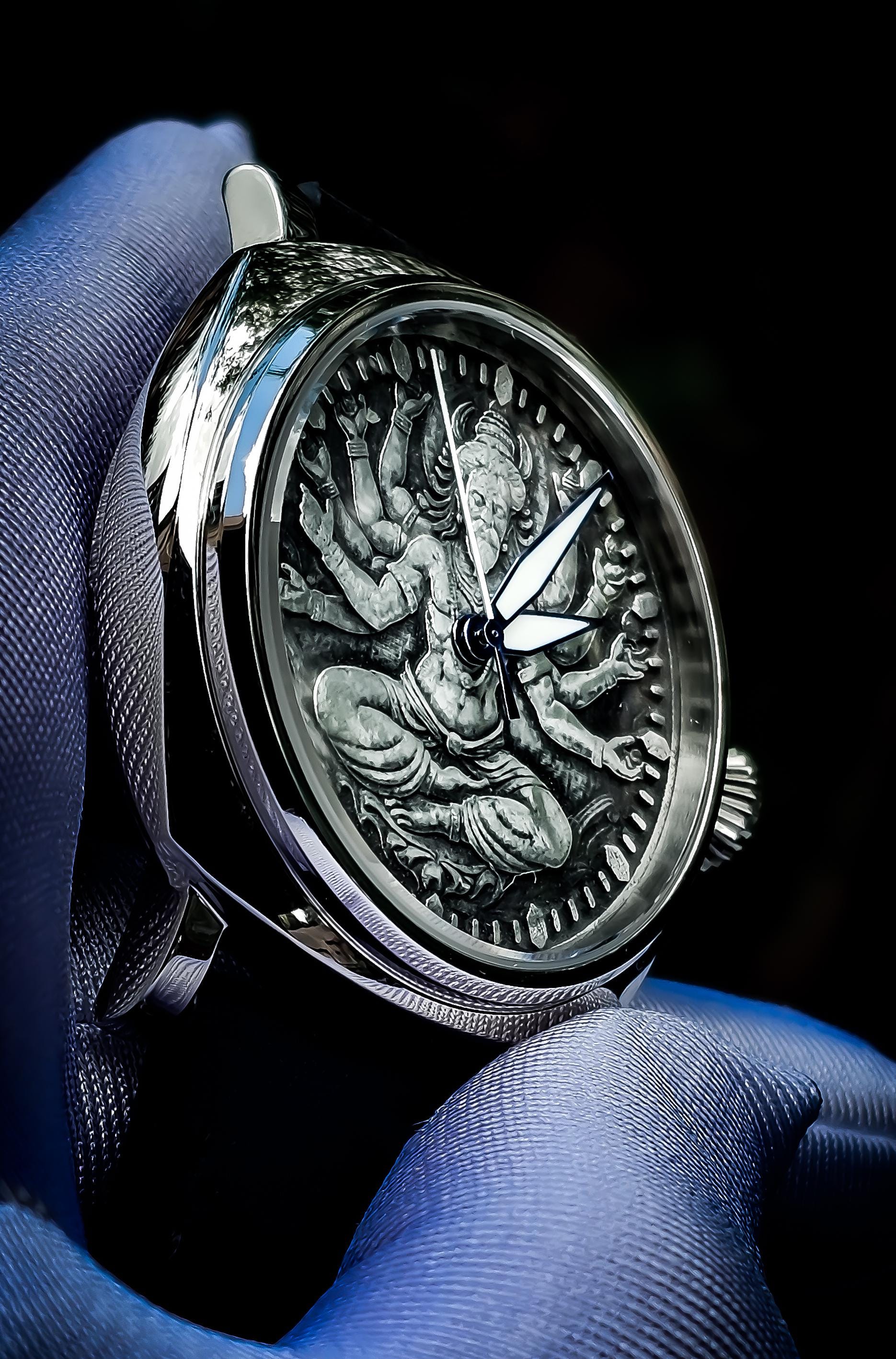 Custom Seiko Mod by AK - Gayatri Mantra Engraved Stainless Steel Dial ...