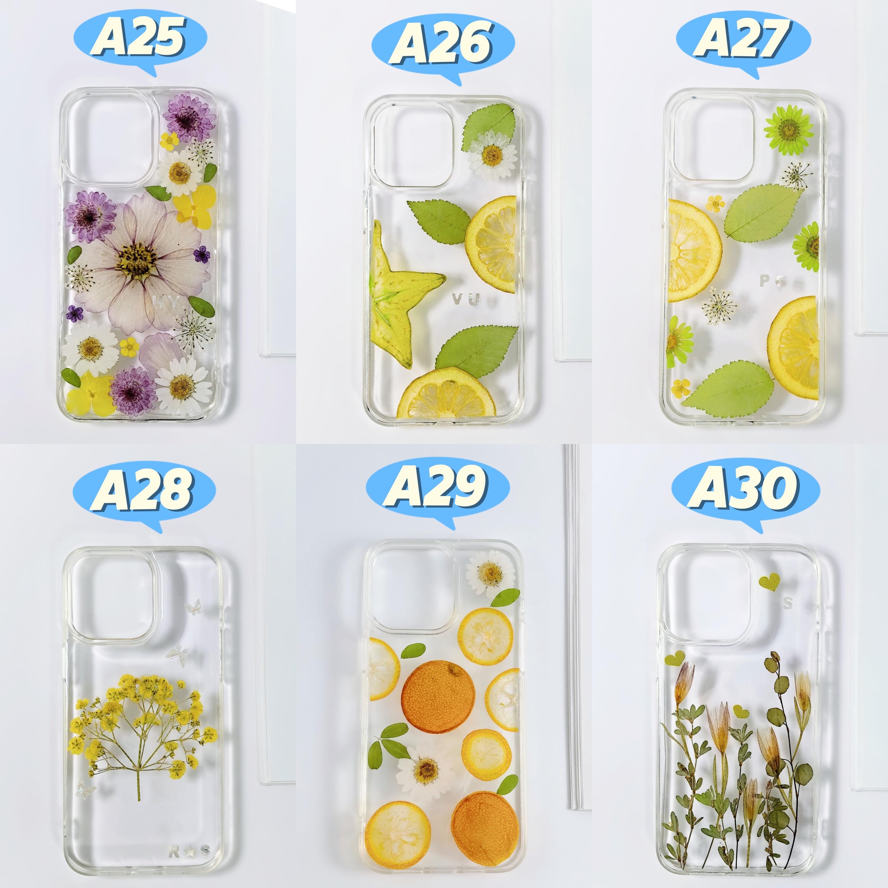 Pressed Real Flower Dried Fruit Lemon Floral Phone Case iPhone 17 16 E ...