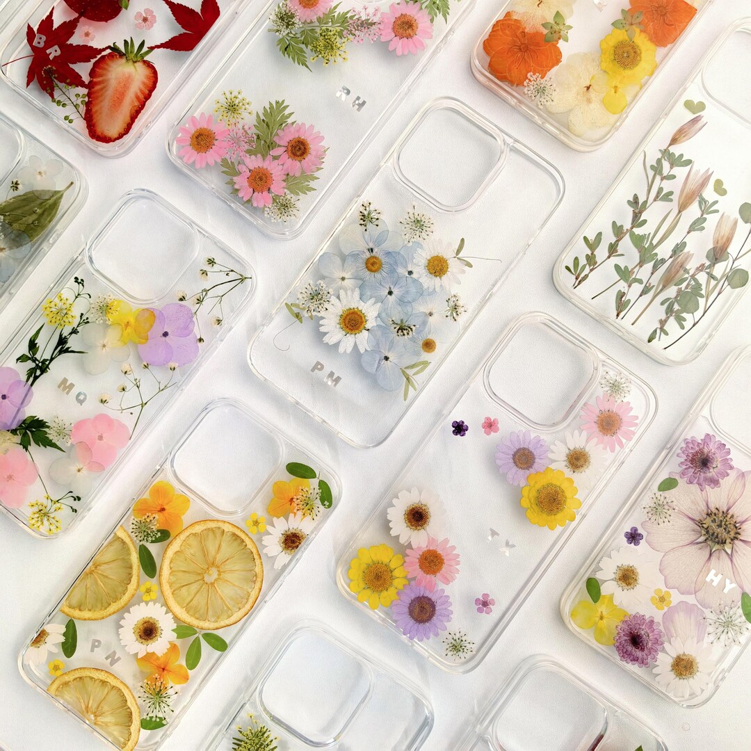 Pressed Real Flower Dried Fruit Lemon Floral Daisy Phone Case for ...
