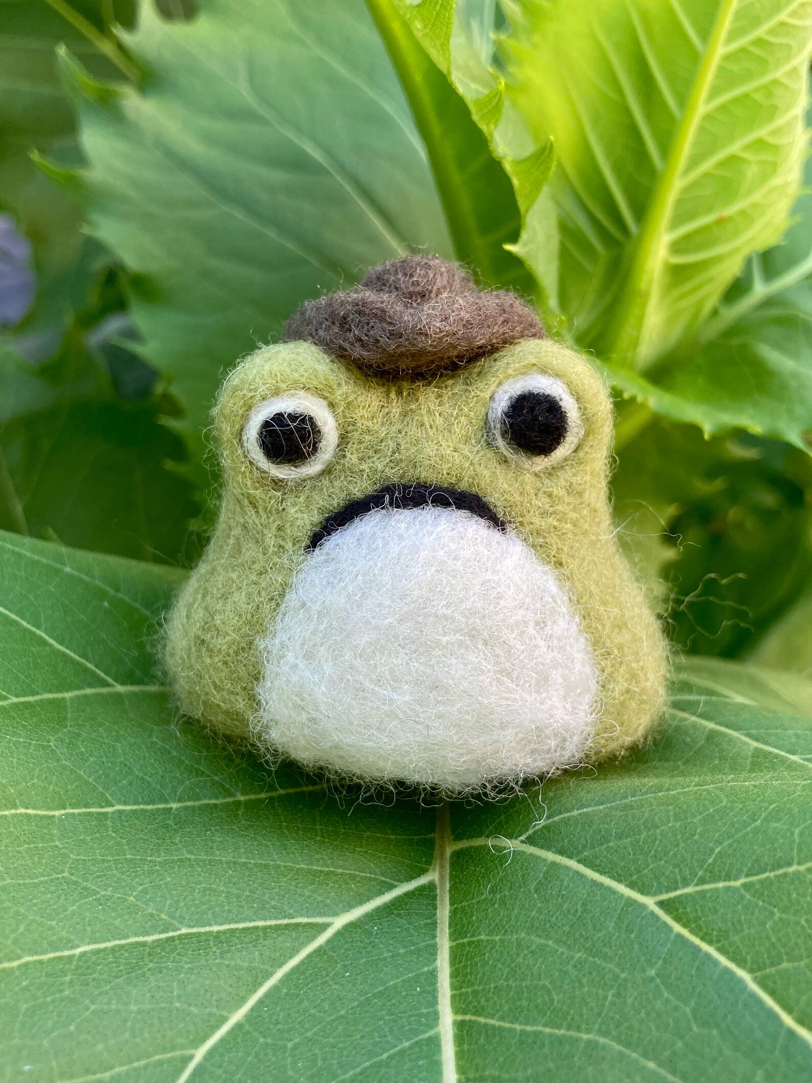 Needle Felt Frog W/ Fancy Hat - Etsy