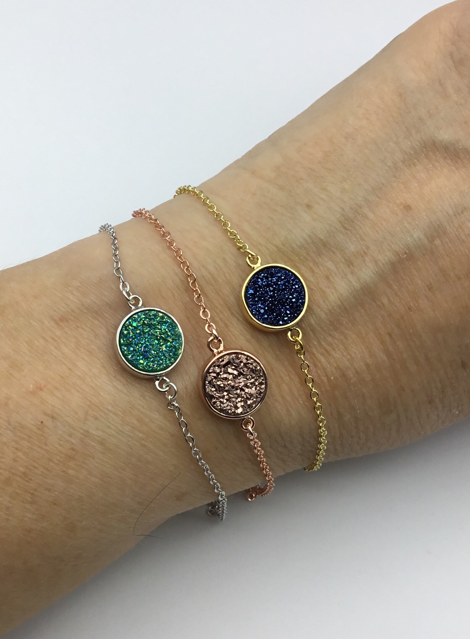 Druzy Rose Gold Bracelet Rose Gold Jewelry Druzy Bracelet | Etsy