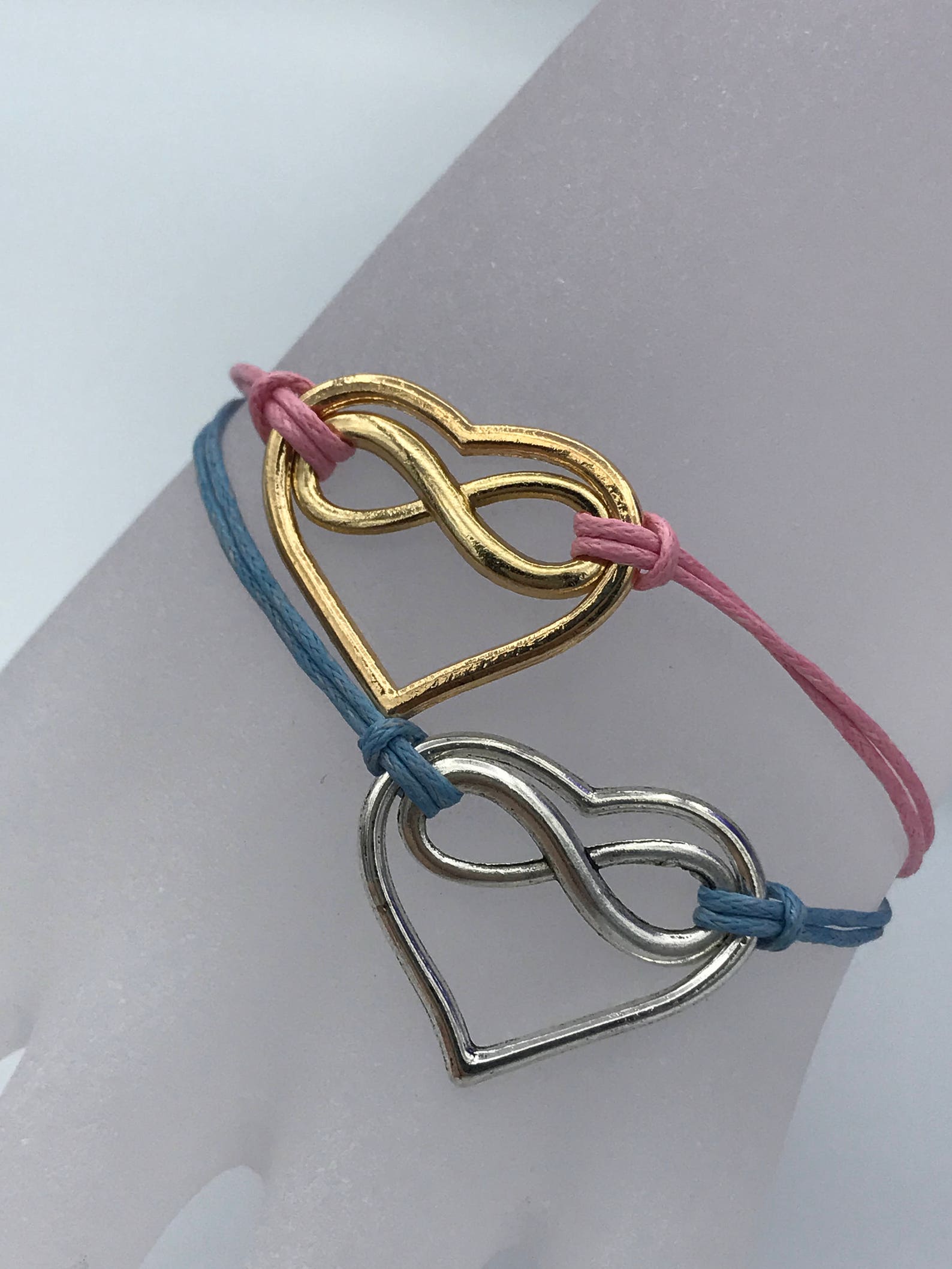 Heart and Infinity Symbol Bracelet String Bracelet | Etsy