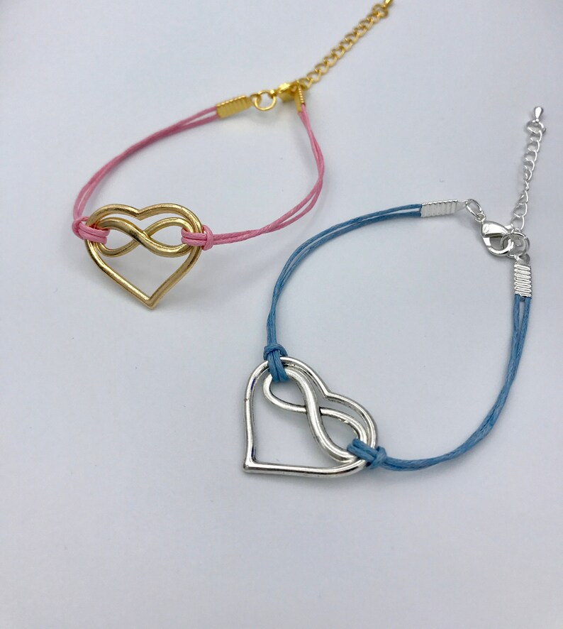 Heart and Infinity Symbol Bracelet String Bracelet | Etsy