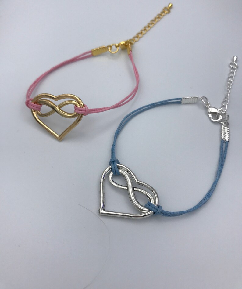Heart and Infinity Symbol Bracelet String Bracelet | Etsy