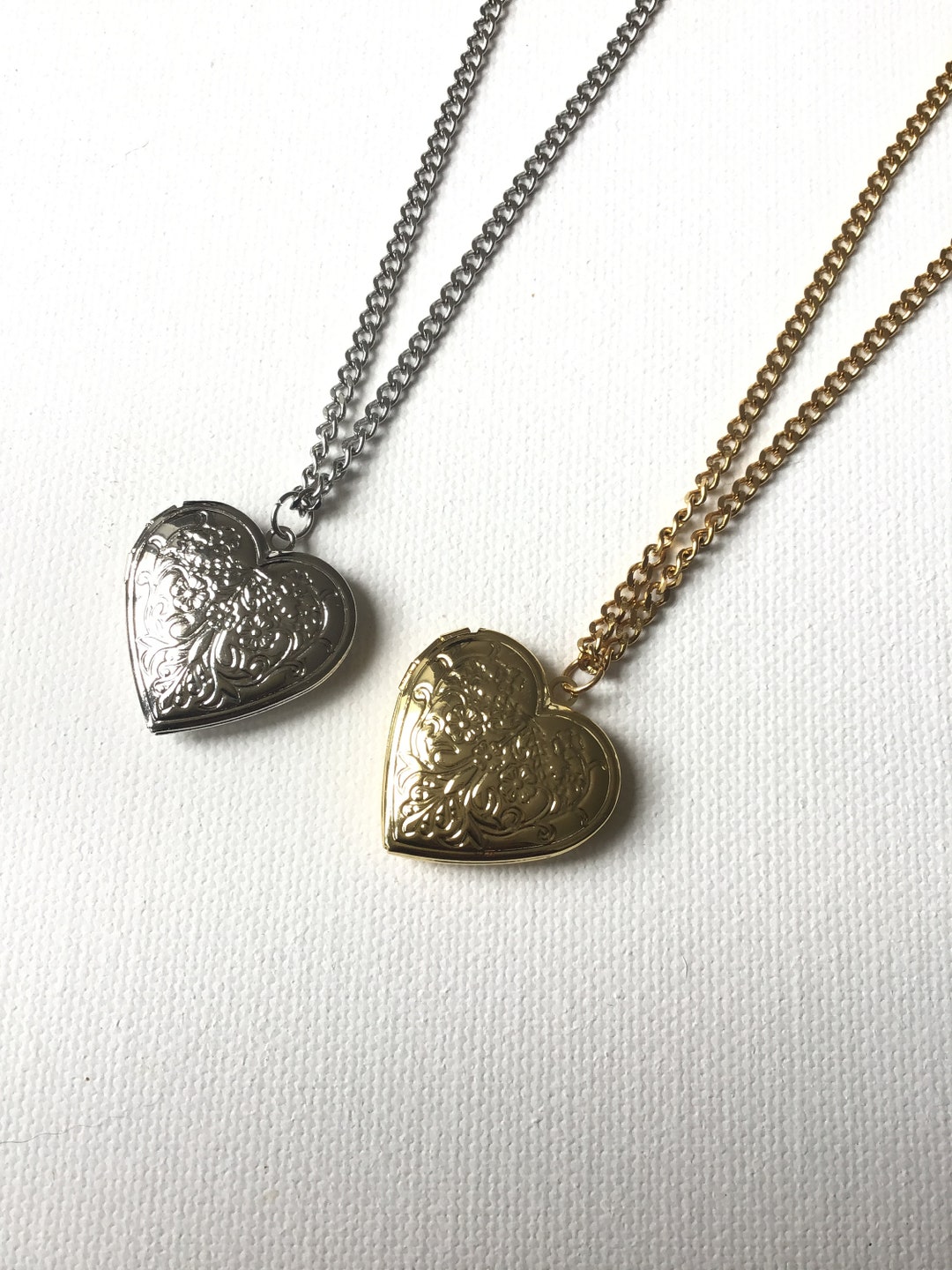 Stainless Steel Heart Locket, in Gold or Silver , Large Heart Locket ...