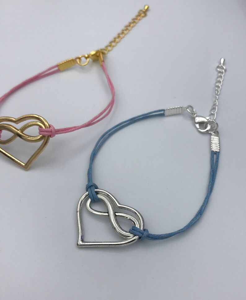 Heart and Infinity Symbol Bracelet String Bracelet | Etsy